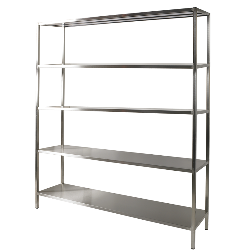 RAYONNAGE INOX 5 NIVEAUX PLEINS RENFORCES